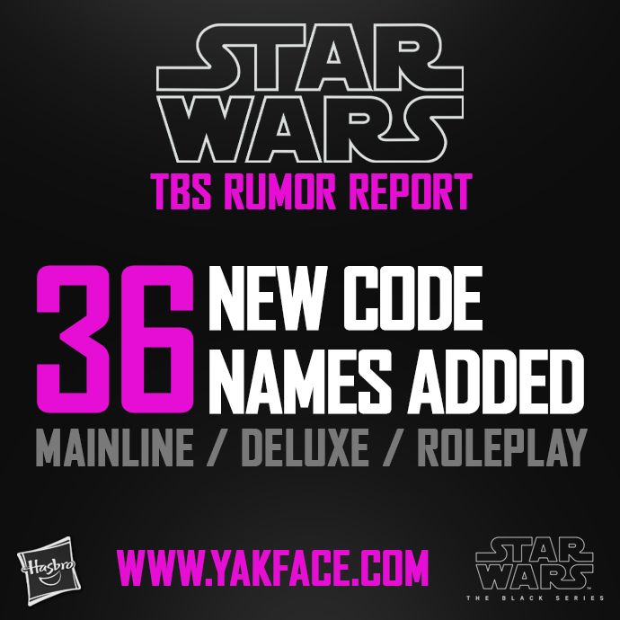 TBS Rumor Report: 36 New Code Names Added | Yakface.com